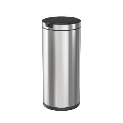 China Automatic Trash Can Round Motion Sensor Trash Can Household Sensor Bin Stainless Steel Waste Bin for sale