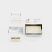 China Multifunctional Kitchen Dish Rack Stainless Steel Dish Drainer And Organizer With Cup Holder And Cutlery Holder for sale