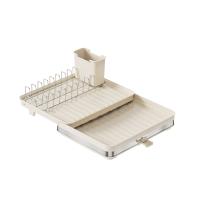 China Foldable Space Saving Stainless Steel Kitchen Dish Rack Expandable Dish Drainer Organizer Premium Dish Drying Rack for sale