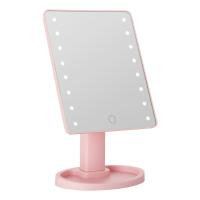 China Free Standing Rectangle Countertop Led Makeup Mirrors With Vanity Tray for sale
