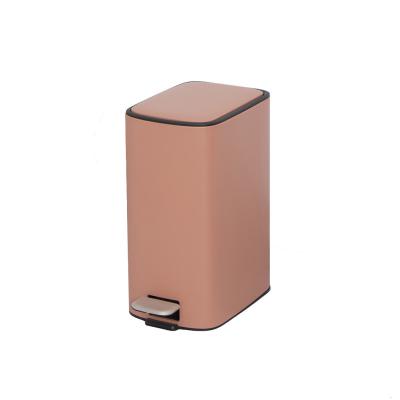 China Square 11.5L Stainless Steel Soft Close Pedal Trash Bin for Living Room Office and Kitchen for sale