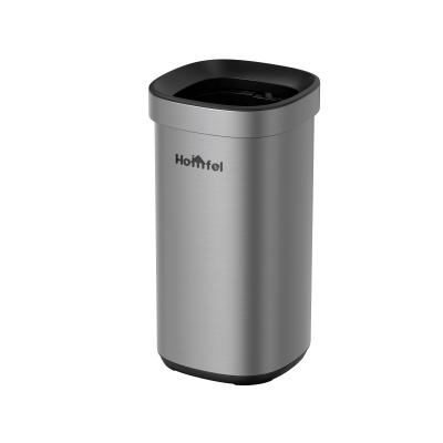China Customer Logo Household Big Capacity Open Top Rectangle Trash Bin 8L/12L/20L/30L Stainless Steel Trash Can Without Lid for sale