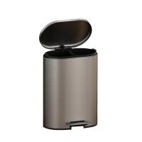 China rounded rectangle trash can Dispose of Waste with the Fingerprint-proof 6L Stainless Steel Pedal Bin and Soft Close for sale