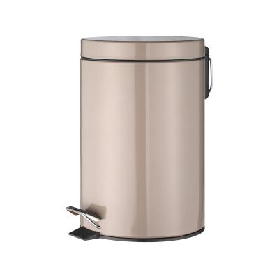 China 3L/5L/8L/12L/20L/30L Round Stainless Steel Pedal Bin with Rolling Cover Sustainable and Waste Management Solutio for sale