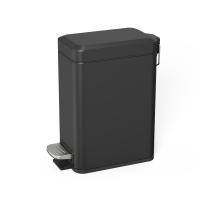 China Stainless Steel Foot Pedal Trash Bin 5L Rectangular with Soft Close Lid for sale