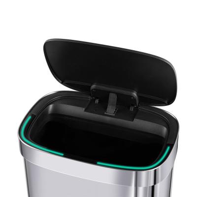 China Automatic Rectangle Touchless Smart Trash Can ，SS Smart Sensor Garbage Bin for sale