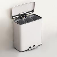 China 28Lx2 dual compartment trash can Soft Close Recycle Trash Bin Foot Step Trash Can For Living Room Office for sale