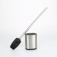 China Powder Coating TPR Toilet Cleaning Brush With Holder Freestanding Custom Logo for sale