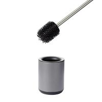 China Modern Design Stainless Steel Toilet Brush with Matt Finish and Anti-Fingerprint Silicone for sale
