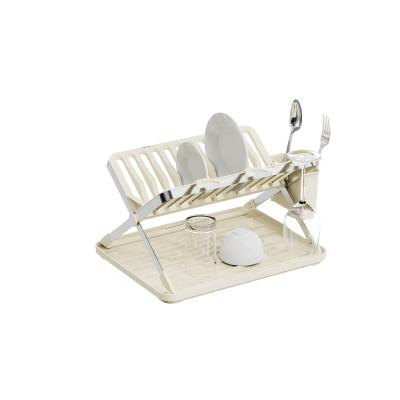 China Household Stainless Steel Dish Rack Dish Drying Rack Foldable Dish Drainer Board for sale
