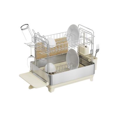 China Multifunctional Kitchen Folding Dish Rack , Stainless Steel Dish Drainer and Organizer for sale