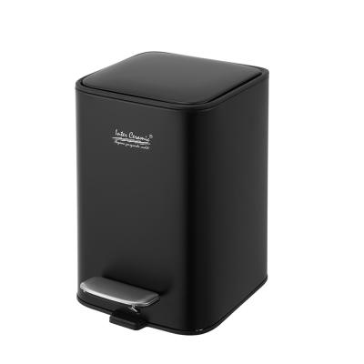 China Stainless Steel Pedal Trash Can 18L Capacity Soft Close Stylish Household Waste Bin rounded rectangle trash can for sale