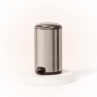 China Stainless Steel Thin Lid Pedal Trash Bin With Soft Close Rolling Cover Type 20L Household Kitchen Waste Bin for sale