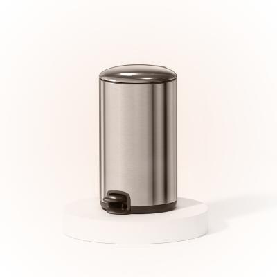 China Stainless Steel Thin Lid Pedal Trash Bin With Soft Close Rolling Cover Type 20L Household Kitchen Waste Bin for sale