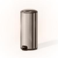 China 30L Stainless Steel Thin Lid Pedal Trash Bin For Household Kitchen Bathroom Soft Close Round Metal Waste Bin Dustbin for sale