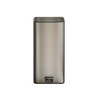 China 28L Capacity Stainless Steel Soft Close Square Pedal Trash Bin For Living Room Office Kitchen And Bathroom for sale