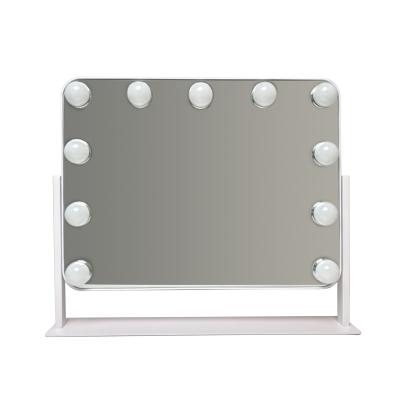 China rectangle adjustable smart led light bubble countertop Makeup Mirror for sale