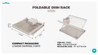 China 2-Tier Collapsible Dish Drying Rack - Foldable Stainless Steel Sink Organizer with Drain Board for sale