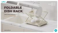 China 2-Tier Collapsible Dish Drying Rack - Foldable Stainless Steel Sink Organizer with Drain Board for sale