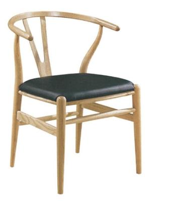 China European style elegant Y back aluminium or solid wood chair with black cover for sale