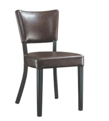China Comfortable Restaurant Aluminium/ Iron Dining Chair with Coffee Color PU Cover for sale