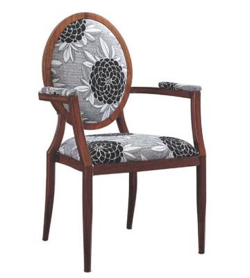 China YLX-6021 Aluminium/Steel Wood Imitation Armrest Restaurant Dining Chair for sale