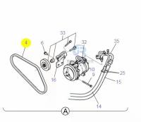 China Kobelco Sk75-8 Excavator Wear Parts YN20M01494D7 V Belt Set for sale