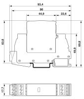 China 2 Pole Rated Voltage 250 V AC 125 V DC 200 mA DC 1249060 PLT-EE-T3-230AC-R Type 3 Surge Protection Devices for sale