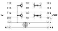 China 24 V DC PT 2X2-HF-24 Surge Protector Plug 4 Pole Design for Effective Protection for sale