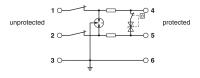 China Number of Pole 2 TTC-6-1X2-M-24DC-UT-I Surge Protector for 24 V DC Rated Voltage for sale