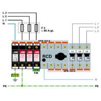 China VAL-MS 320/3 1/FM-UD Type 2 Surge Protector with 4 Poles and 320 V AC Rated Voltage for sale