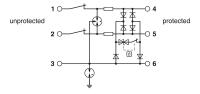 China 12 V DC Rated Voltage Surge Protector TTC-6P-3-HF-F-M-12DC-UT-I with 2 Poles for sale