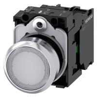 China Siemens 3SU1152-0AB60-1BA0 Metal Shiny Lighted Flat Button Momentary White Pushbutton for sale