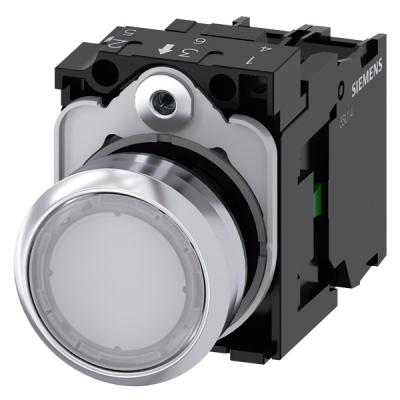 China Siemens 3SU1152-0AB60-1BA0 Metal Shiny Lighted Flat Button Momentary White Pushbutton for sale
