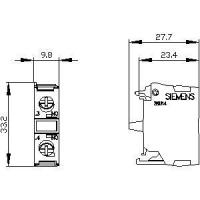 China Front Mounting 1NO Screw Terminal Siemens 3SU1400-1AA10-1BA0 SIRIUS ACT Contact Module for sale