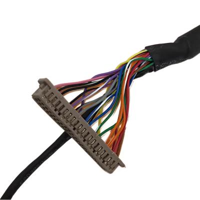 China Customizable LVDS Cable Assembly UL VW-1 Rated 30cm Black for High Speed Data Transfer for sale