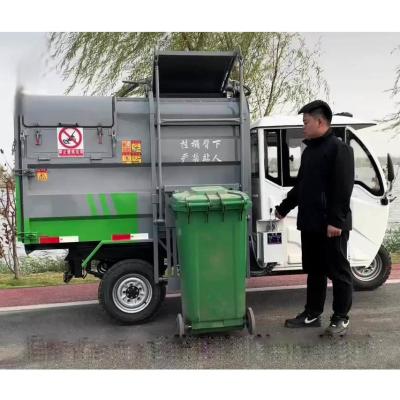 China Six-barrel flatbed truck to transport 6 garbage cans street community for sale