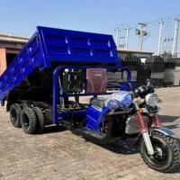 China Self-unloading Fuel-powered Open Body Cargo Motorcycle with Sidecar for sale