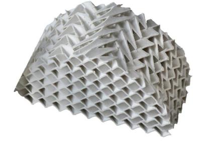 China Flux Big Ceramic Structured Packing High Strength Chemical Stable 125m2/M3 To 700m2/M3 for sale
