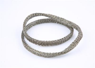 China SS316L Compressed Knitted Wire 28mm Round Flat Tube Over Rubber Core Rod for sale
