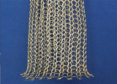 China Double Fiberglass Knitted Stainless Steel Mesh Knitted Metal Mesh Screen for sale