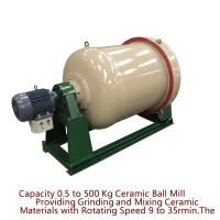 China 0.5 to 500 Kg Capacity Ceramic Ball Mill with 9 to 35r/min Rotating Speed for Grinding and Mixing Ceramic Materials for sale