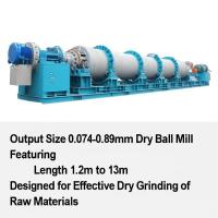 China Dry Ball Mill with 0.074-0.89mm Output Size and 1.2m to 13m Length for Effective Dry Grinding for sale
