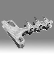 China Hot Dip Galvanized Dead End Clamp Silver White Malleable Iron 1.3 - 7.1kg Weight for sale