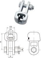 China High Voltage Socket Clevis Galvanized Steel WS Type Power Line Accessories for sale