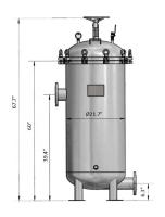 China 62KG 304 Stainless Steel 36 Cartridge Filter Housing Uses 40