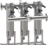 China 62KG Stainless Steel Bag Filter Housing Top Entering Type for Food Industry for sale