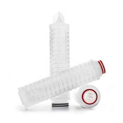 China PP Pes Nylon PTFE Water Treatment 0.1 0.2 1 Micron 10 Inch Pleated Absolute Water Filter for sale