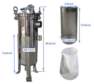 China Solid-Liquid Separation Stainless Steel Bag Filter Housing for Energy Mining Industry for sale
