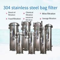 China 62KG Weight Wide Micron Range Stainless Steel Bag Filter Housing for Food Beverage Shops for sale